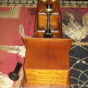 Early Northern Electric Double Wood Box Telephone Antique Wall Mount ...