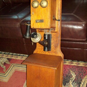 Early Northern Electric Double Wood Box Telephone Antique Wall Mount ...