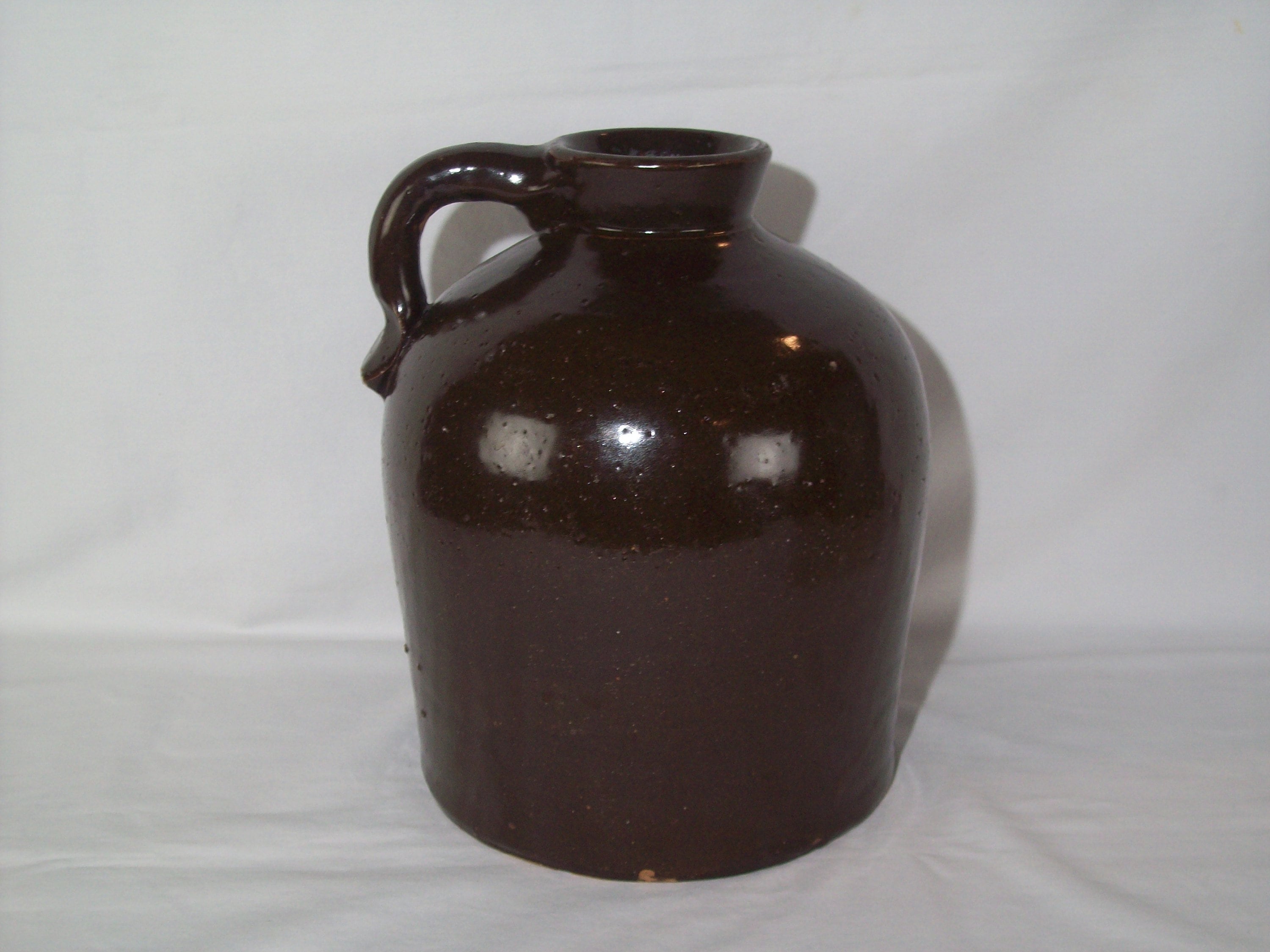 Antique Stoneware Crock Finger Jug ~ Little Brown Jug ~ Nice Primitive ...
