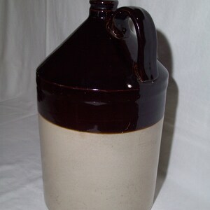 Primitive 2 Gallon Stoneware Crock Jug ~ Two-tone Brown & Beige ...
