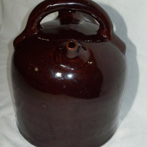 Rare Primitive 1 Gallon Stoneware Water Crock Jug With a Vent Spout ...