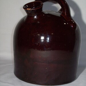 Rare Primitive 1 Gallon Stoneware Water Crock Jug With a Vent Spout ...