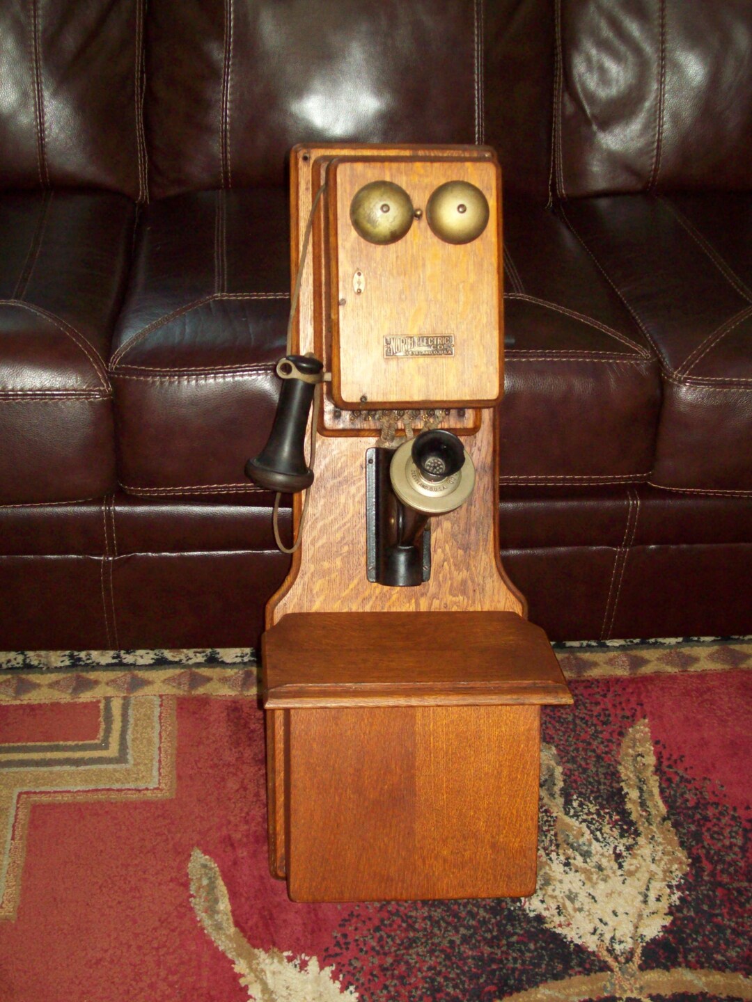 Early Northern Electric Double Wood Box Telephone Antique Wall Mount ...