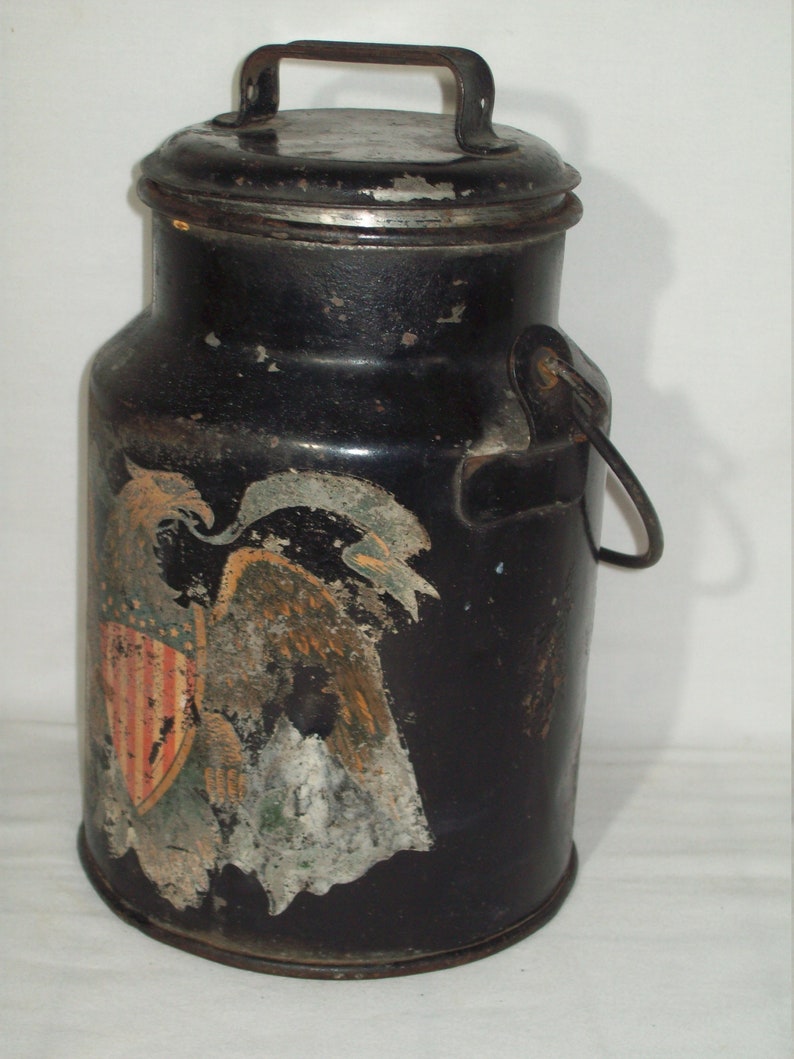 Vintage 1 Gallon Metal Cream Can ~ 4 Quart Milk Pail ~ Nice Farmhouse ...