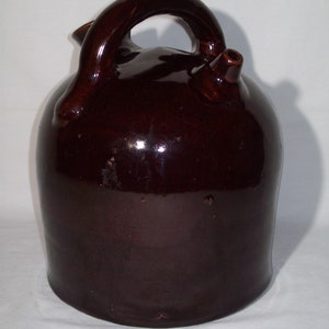 Rare Primitive 1 Gallon Stoneware Water Crock Jug With a Vent Spout ...