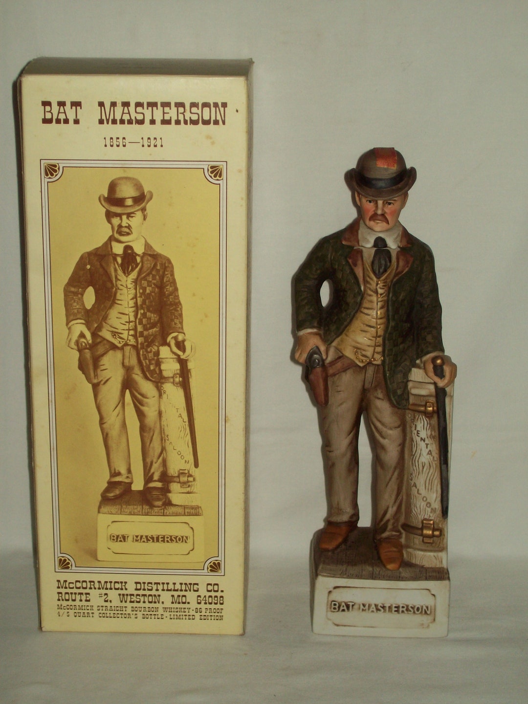 Vintage 1970's Bat Masterson Mccormick Whiskey Decanter Limited Edition ...