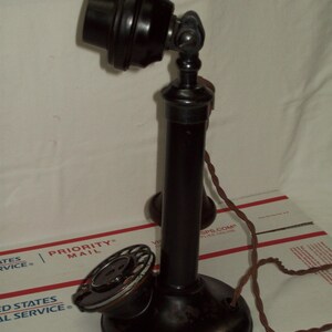 Early 1900's Antique Rotary-dial Candlestick Telephone With Weighted ...