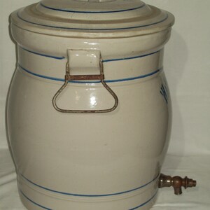 Primitive #5 Red Wing Stoneware Water Cooler Crock ~ Early Antique ...