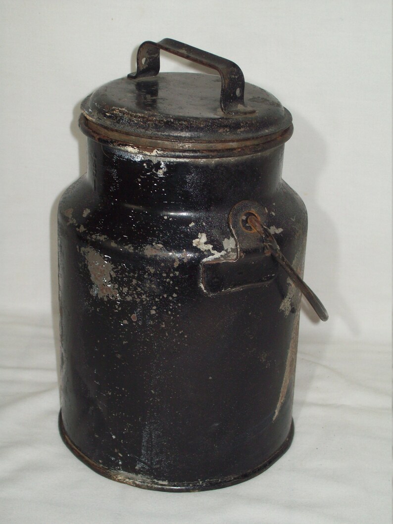 Vintage 1 Gallon Metal Cream Can ~ 4 Quart Milk Pail ~ Nice Farmhouse ...