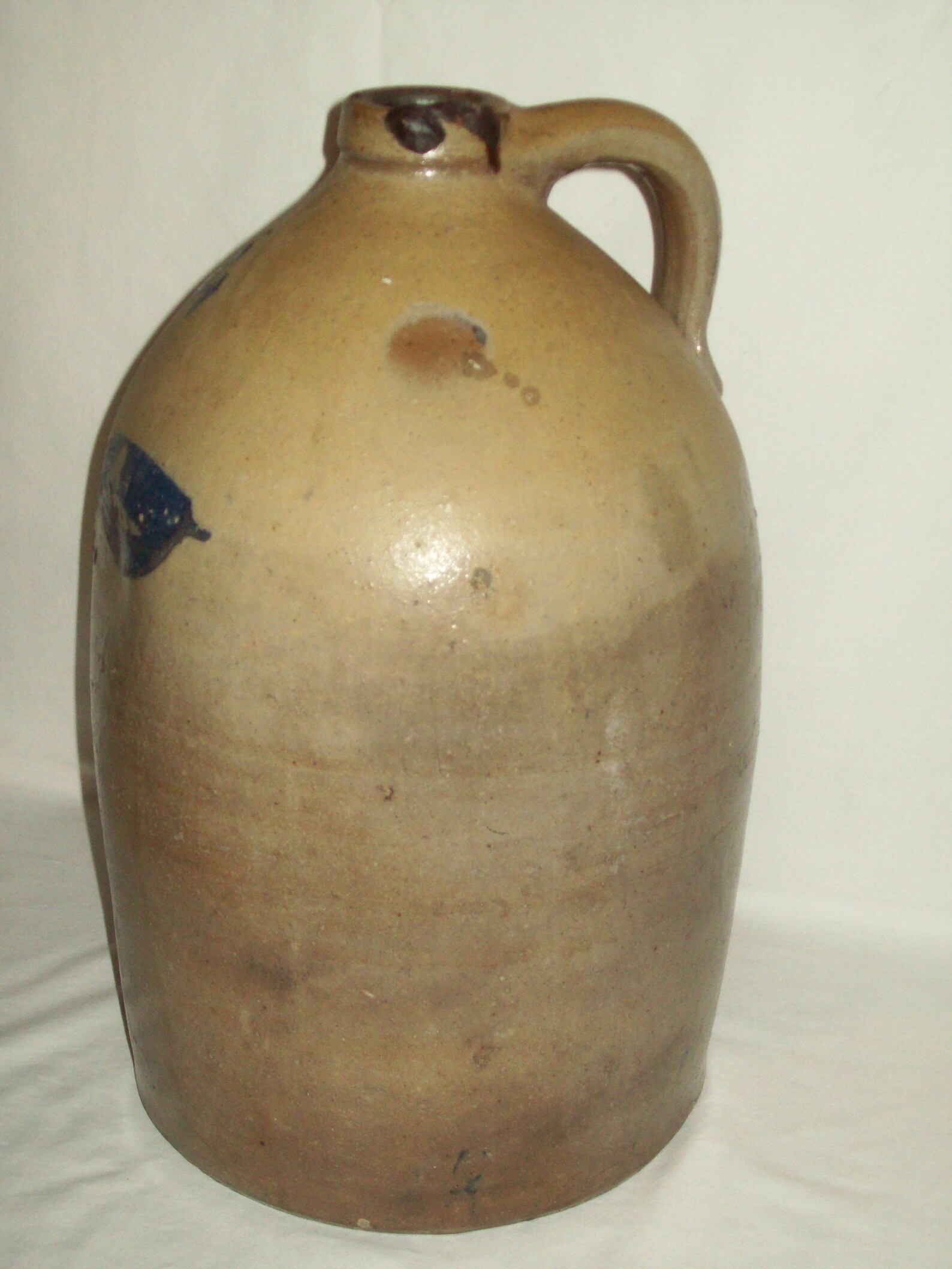 Primitive #4 Stoneware Crock Jug ~ Nice Cobalt Blue Pattern ~ Awesome ...