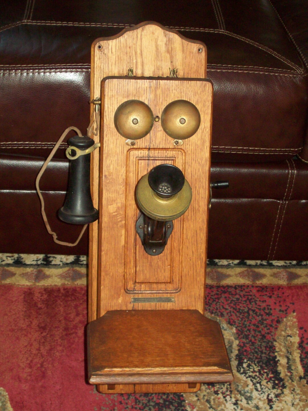 Antique Telephone ~ Early Wood Box Hand Crank Phone Unit ~ This Piece ...