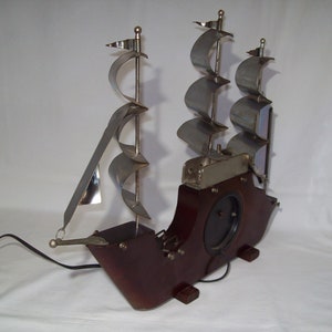 Vintage Gibraltar Wooden Nautical Ship Electric Clock / Night Light ...