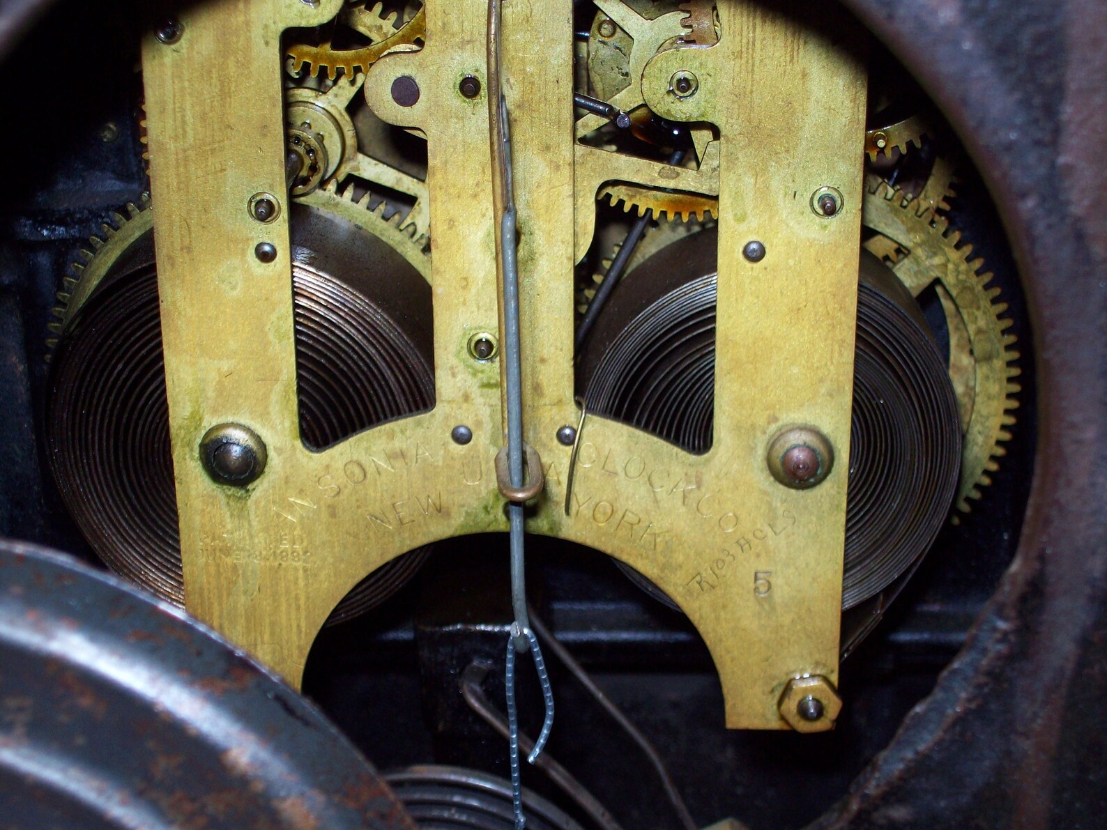 Antique Ansonia Metal Mantel Clock Key Wind Pendulum - Etsy