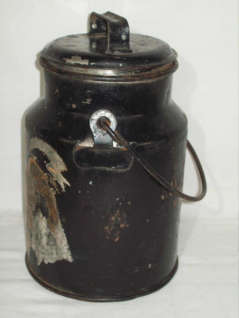Vintage 1 Gallon Metal Cream Can ~ 4 Quart Milk Pail ~ Nice Farmhouse ...