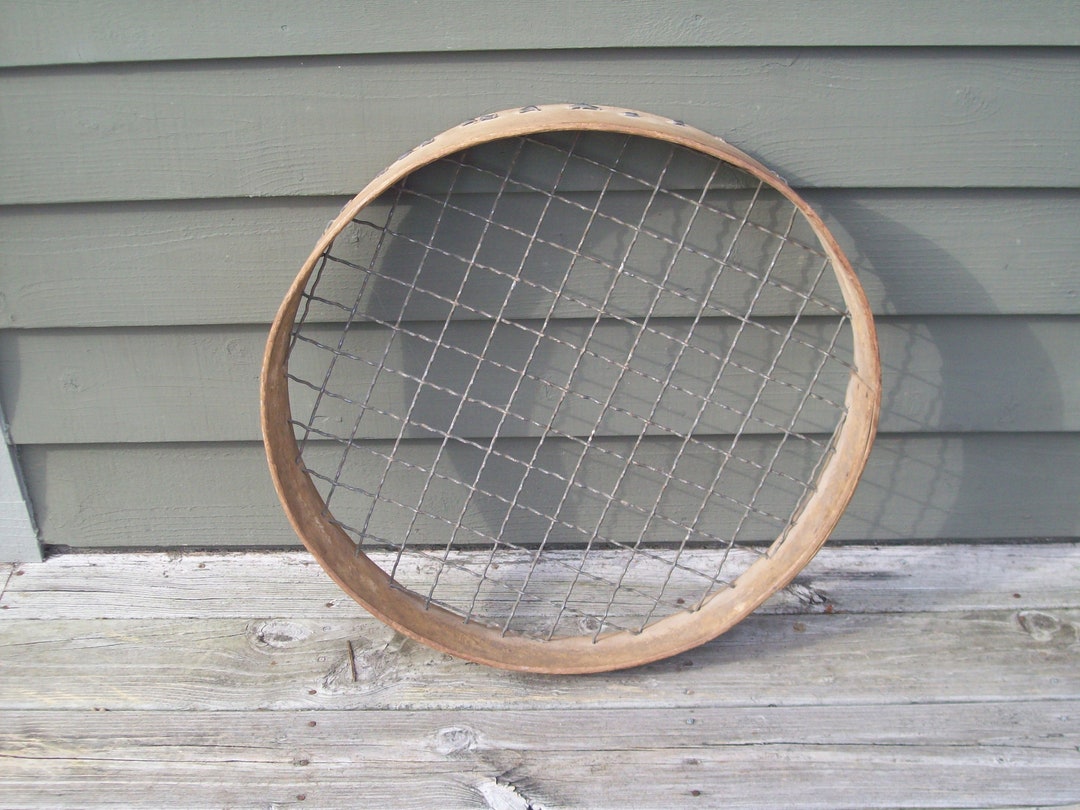 Primitive Bent Wood Garden Sieve / Potato Riddle ~ Awesome Display ...