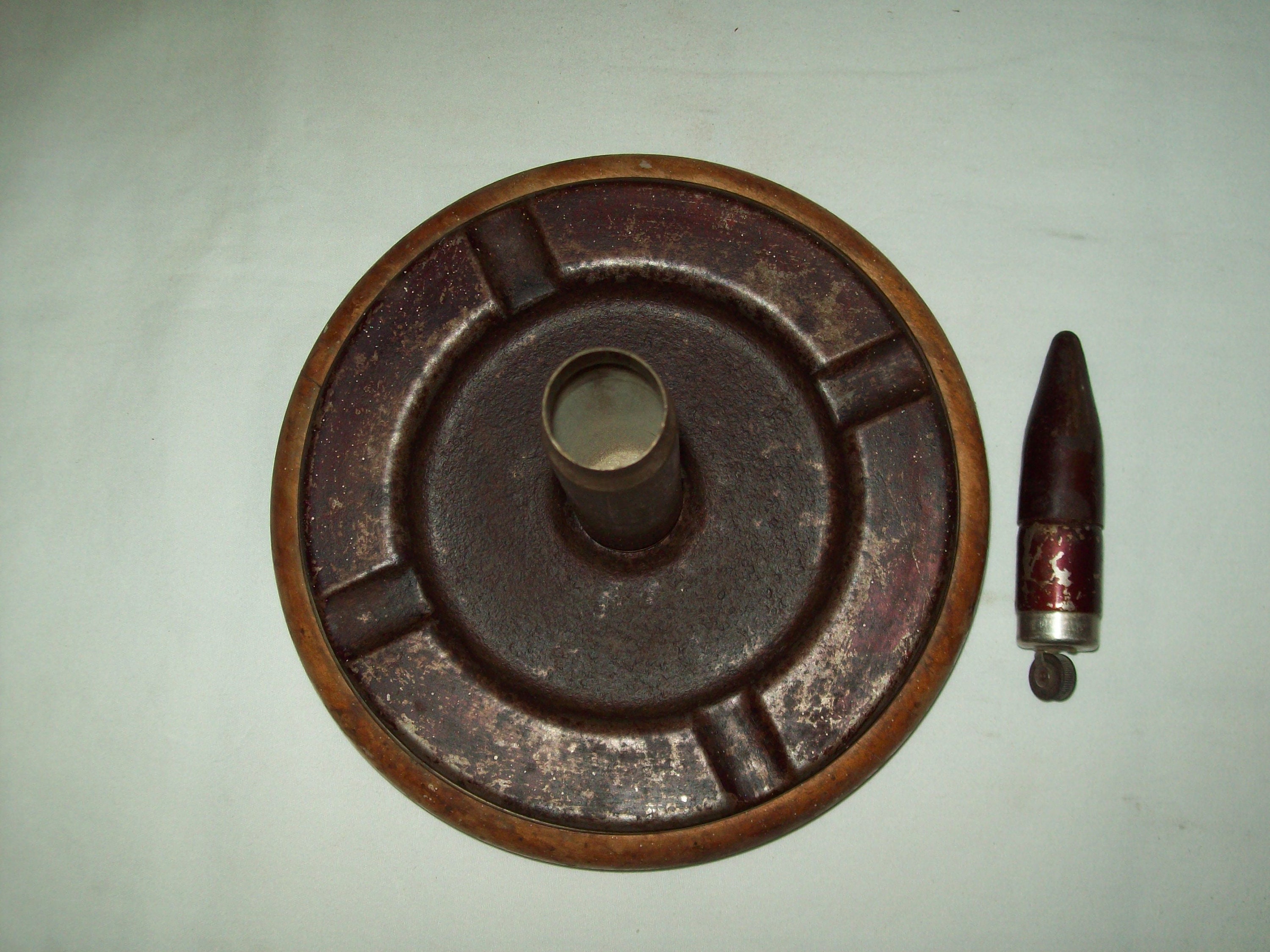 WWI Trench Art Ashtray Lighter Brass US Military Artillery Shell ...