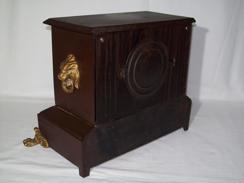 Antique Ansonia Metal Mantel Clock Key Wind Pendulum - Etsy