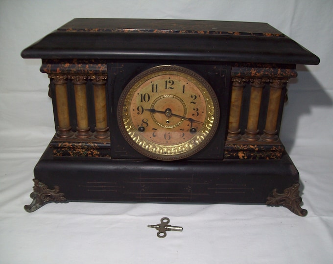 Seth Thomas 6-pillar Key Wind Pendulum Movement Antique Mantle Clock ...