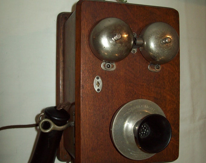 Early Connecticut Compac Telephone Nice Antique Wall Mount Wood Box ...