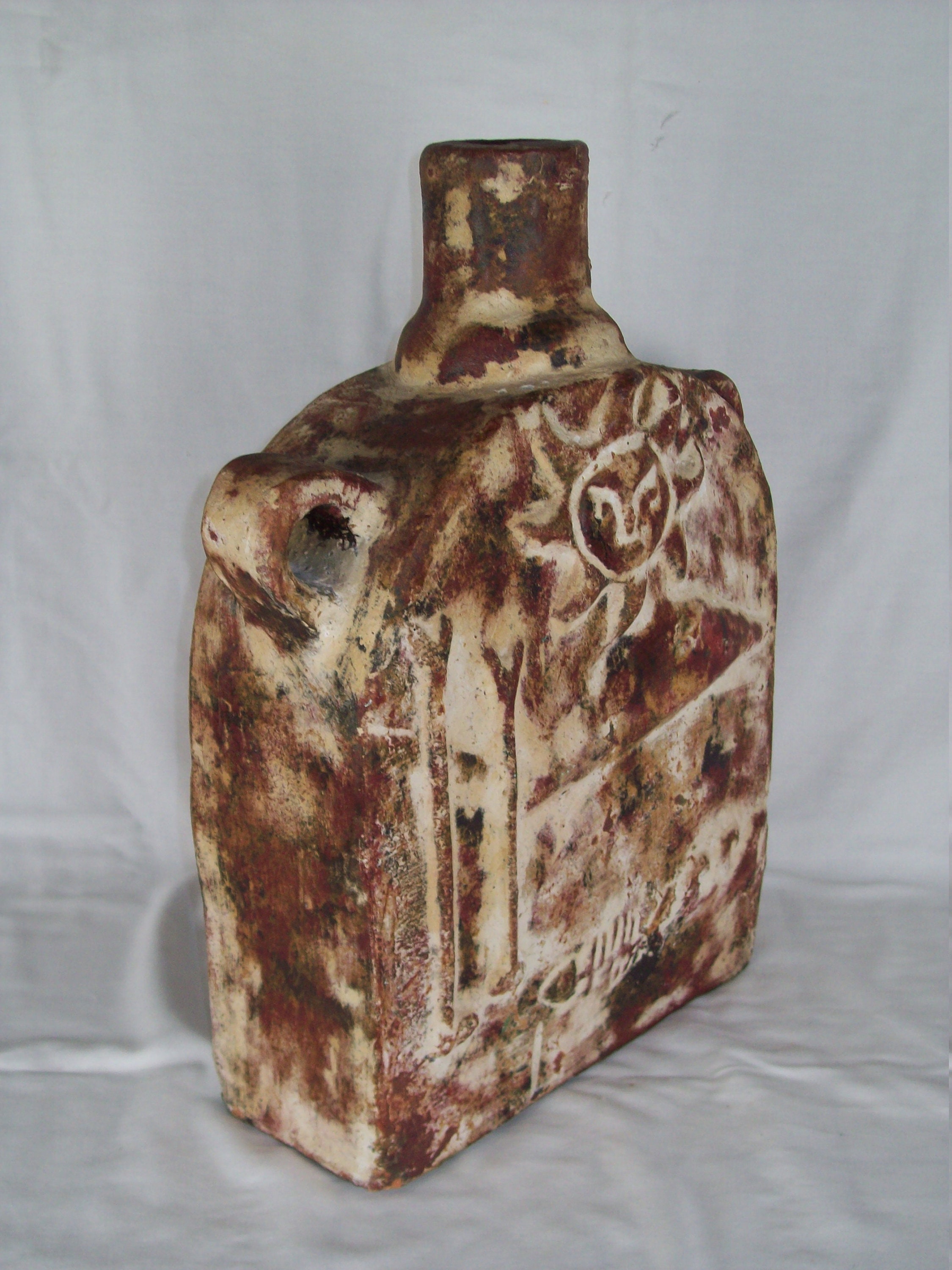 Rare Primitive Looking Aztec Mayan 2 Handle Jug Good | Etsy