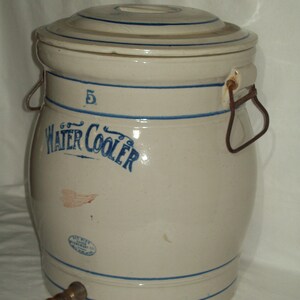 Primitive #5 Red Wing Stoneware Water Cooler Crock ~ Early Antique ...