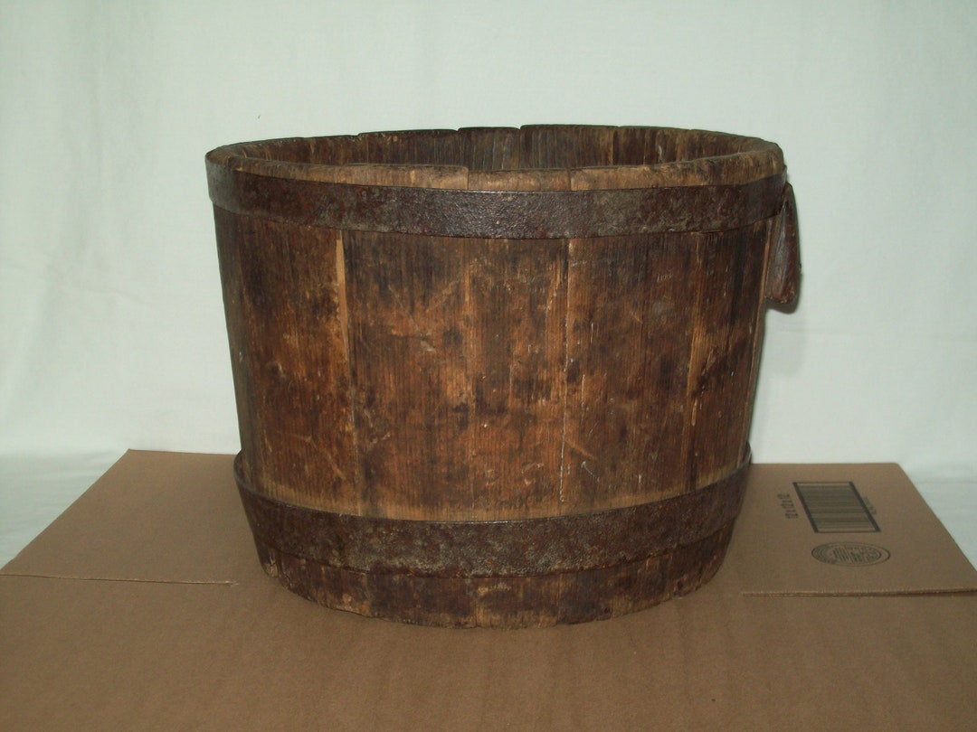 Primitive Old Wooden Bucket Authentic Antique Wood Bucket Nice Display ...
