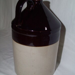 Primitive 2 Gallon Stoneware Crock Jug ~ Two-tone Brown & Beige ...