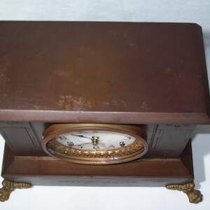 Antique Ansonia Metal Mantel Clock ~ Key Wind Pendulum Movement ...