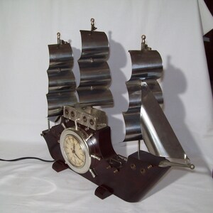 Vintage Gibraltar Wooden Nautical Ship Electric Clock / Night Light ...
