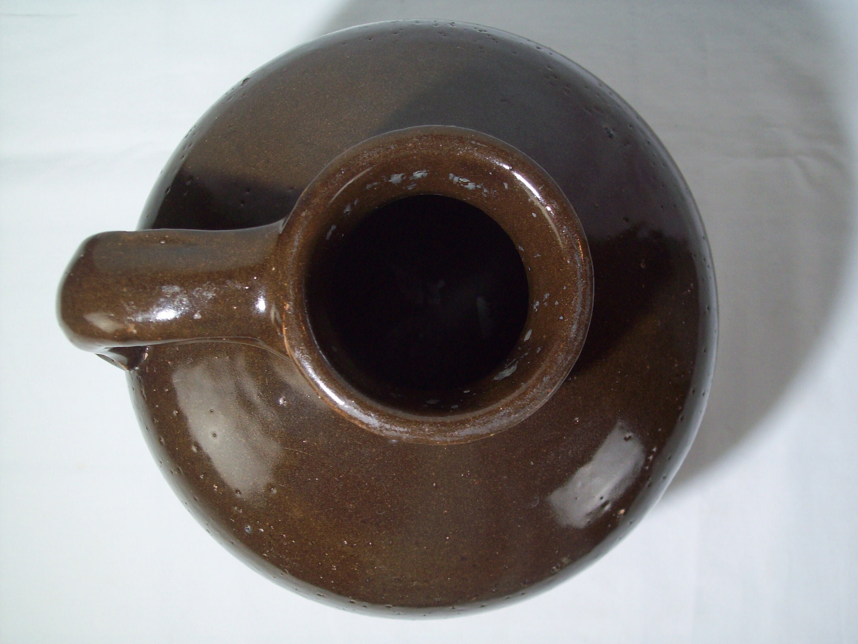 Antique Stoneware Crock Finger Jug ~ Little Brown Jug ~ Nice Primitive ...