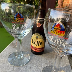 2 Glasses for the Famous Leffe Abbey Beer, Leffe Belgian Beer Glass ...