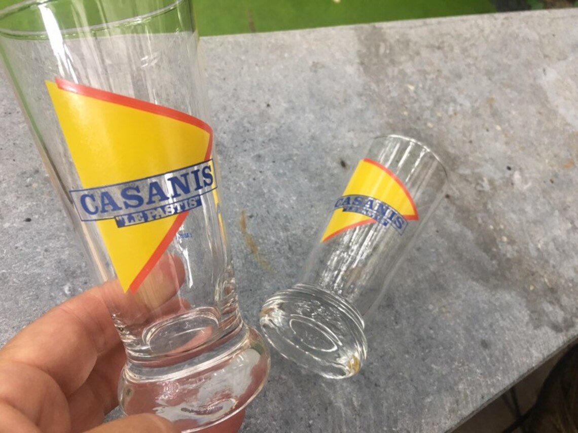 2 Vintage Casanis le Pastis Glasses With Heavy | Etsy