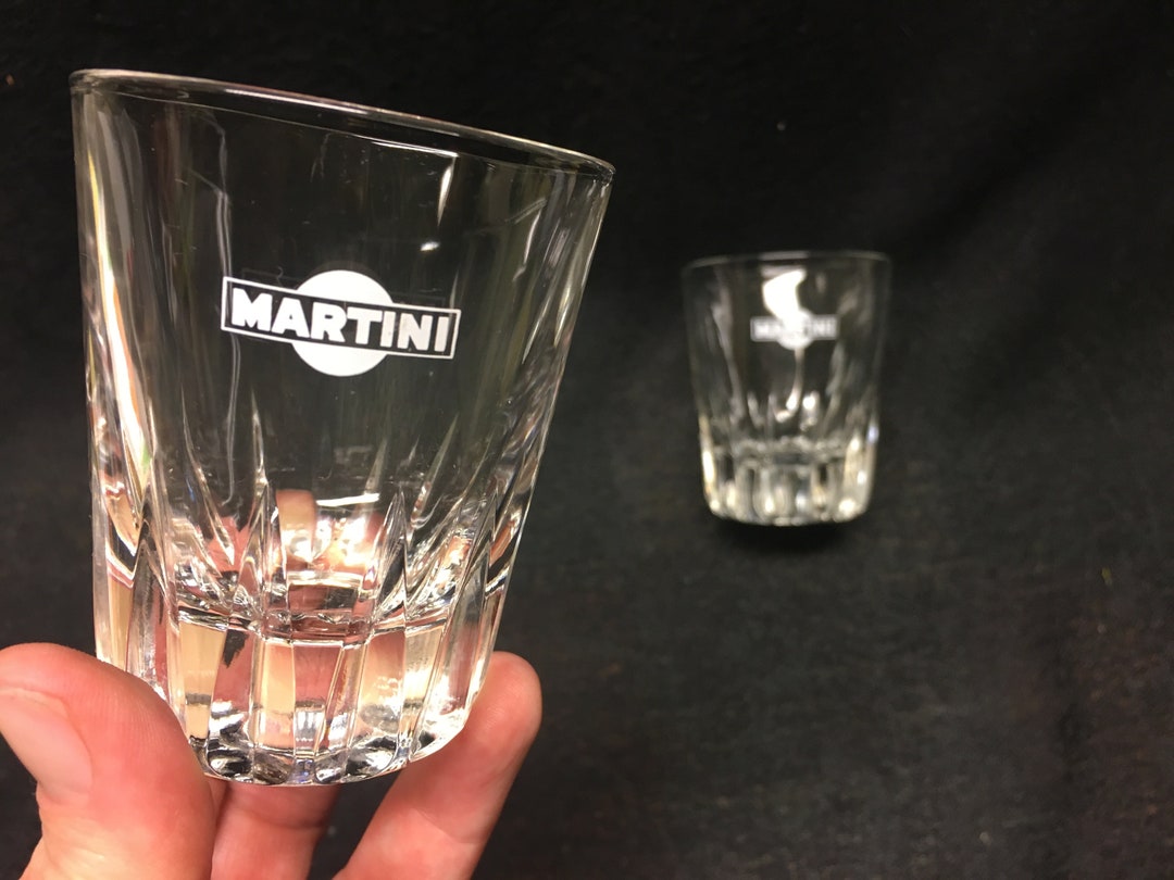 2 Vintage Martini Glasses Advertising Martini Brand Logo in White ...