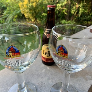2 Glasses for the Famous Leffe Abbey Beer, Leffe Belgian Beer Glass ...