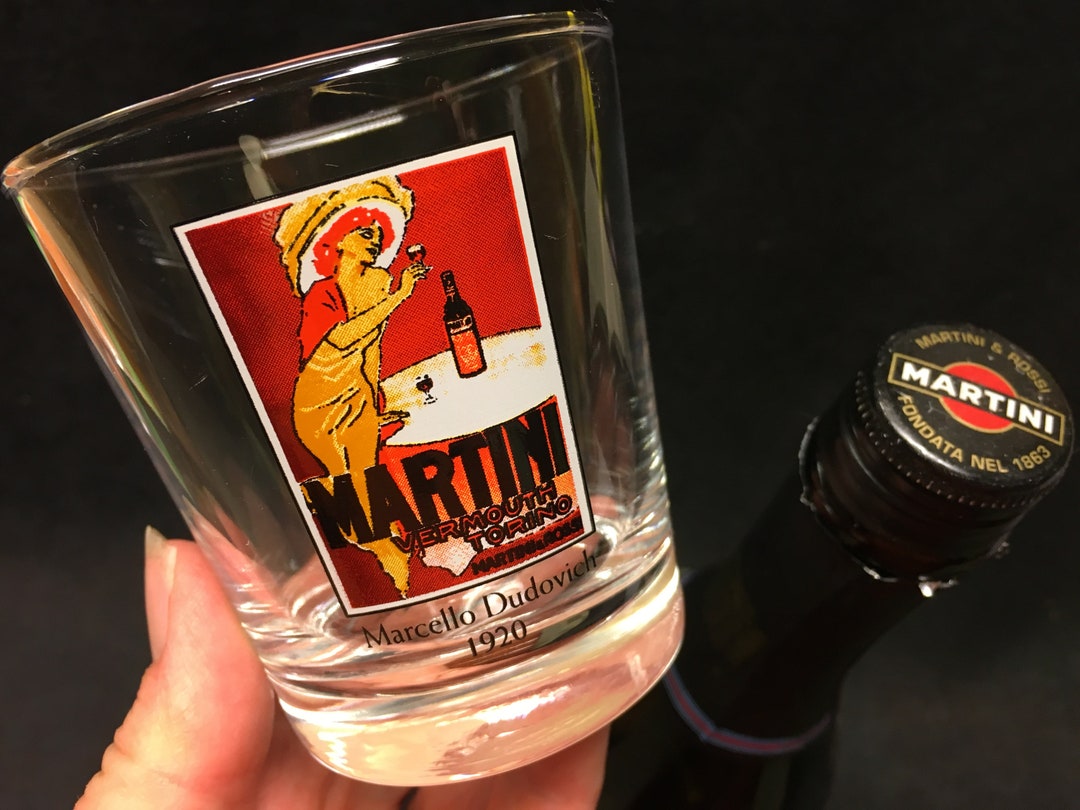 Vintage Martini Vermouth Glass, Vintage MARTINI Glass Advertising ...