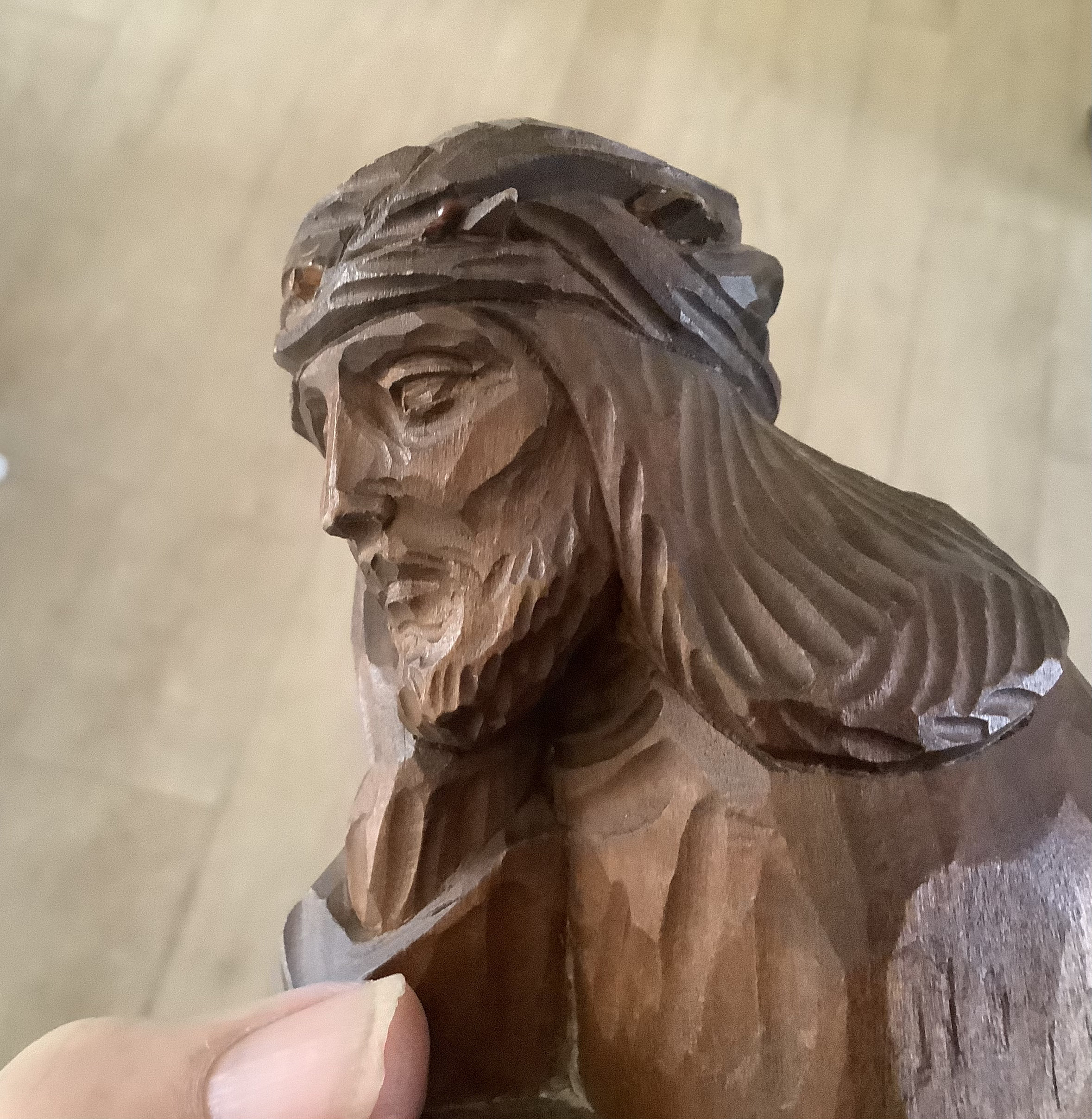 Sculpture Christ Worried Pensive Christ Wood Carving Wooden Sculpture ...