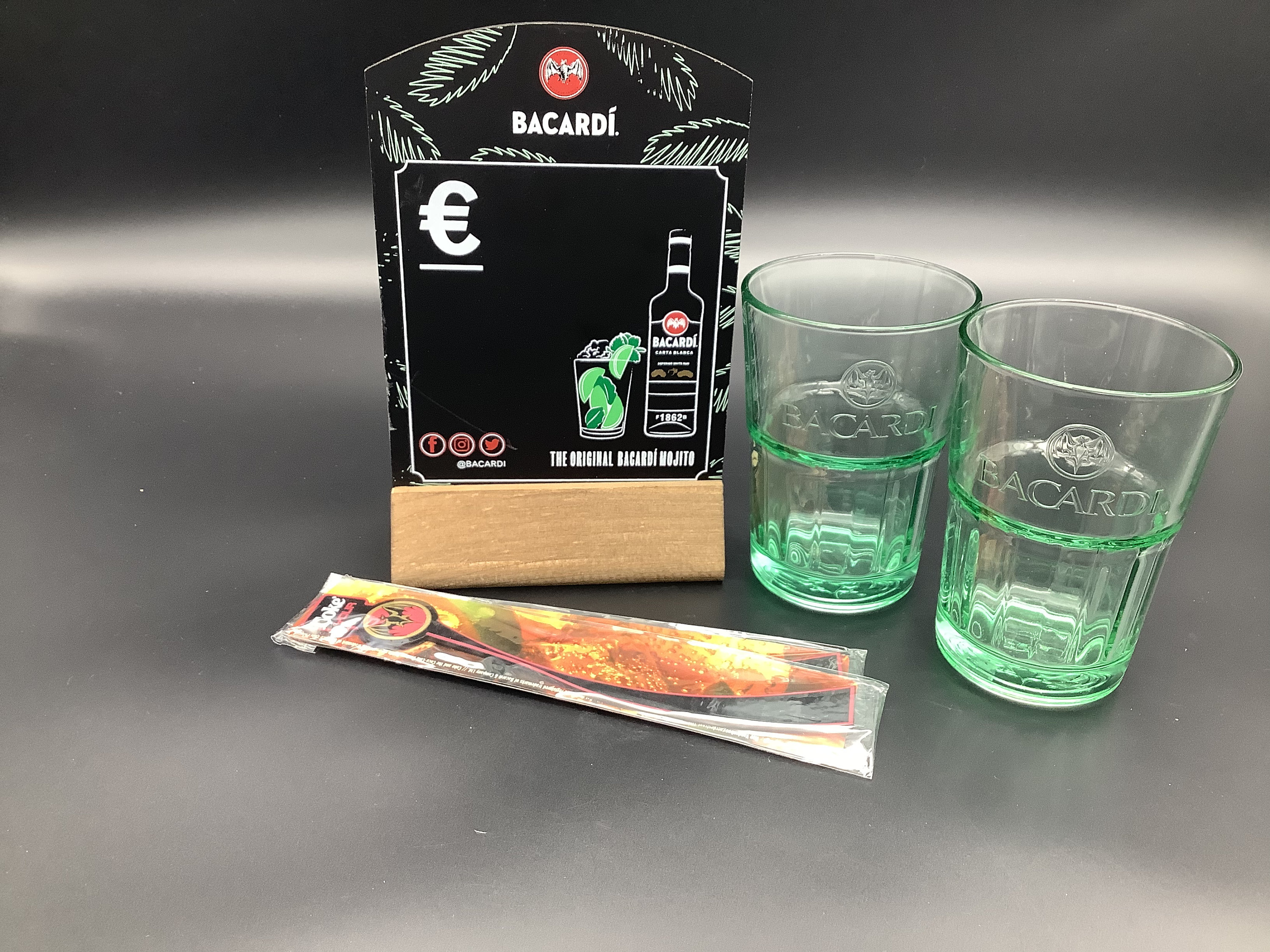 A Beautiful Bacardi Set for the Collector, Consisting of Two Glasses, a ...