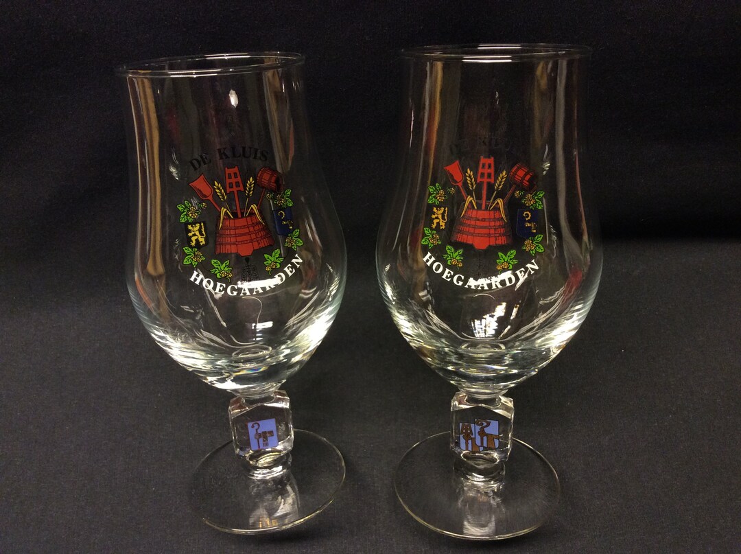 Vintage Hoegaarden De Kluis Chalice Glasses, Stemmed Beer Glasses ...