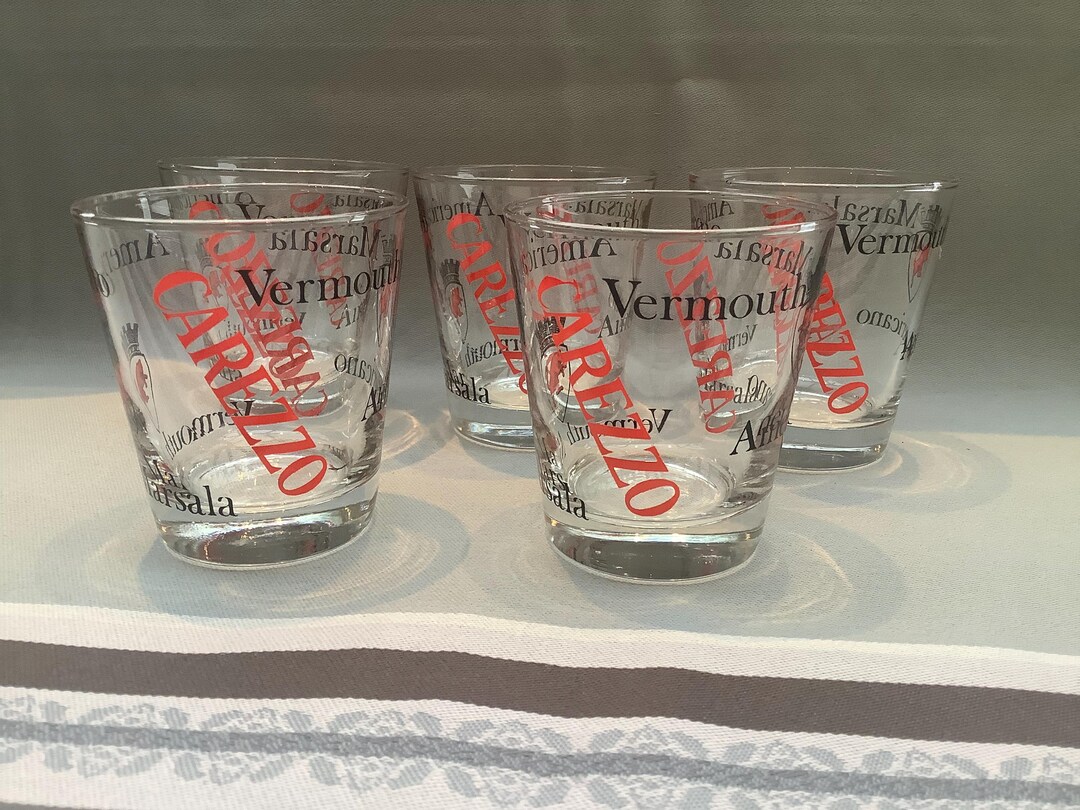 Set of 5 Rare Vintage Glasses for an Americano, Vermouth or Marsala ...