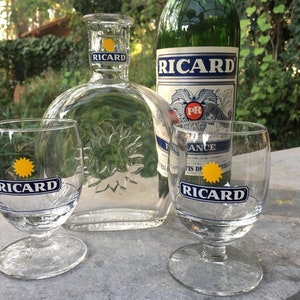 Ricard Vintage French Ricard Water Carafe With 2 Ricard Glasses for ...