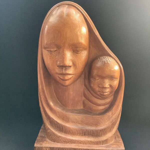 African Mother and Child Statue - Etsy