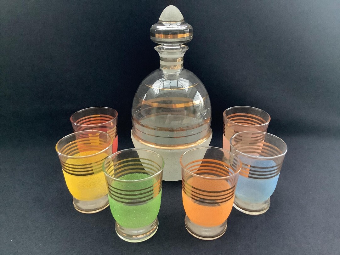 1 Vintage Art Deco Booms (belgium) Transparent/ Colored Sugar Glass ...