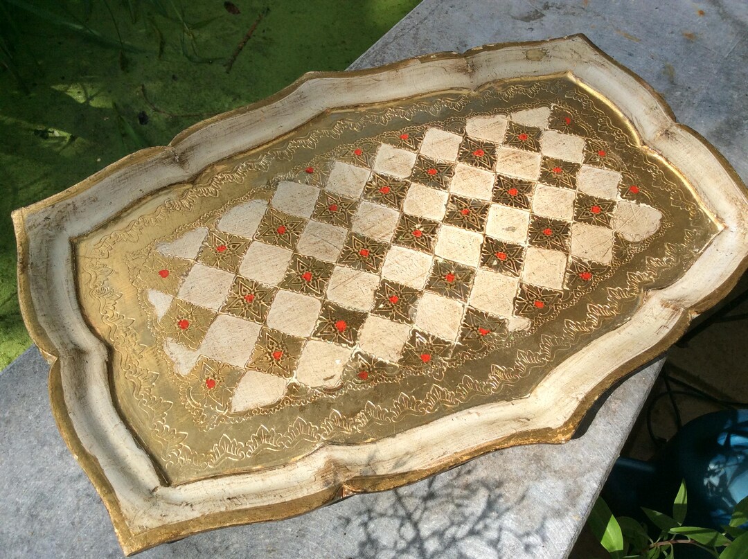 Vintage Large Tray, Florentine Tray, Italian Tray, Serving Tray, Drink ...