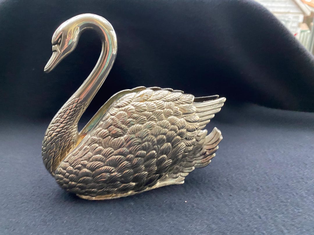 Swan Shaped Napkin Holder, Letter Holder Rack Vintage Silver Swan ...