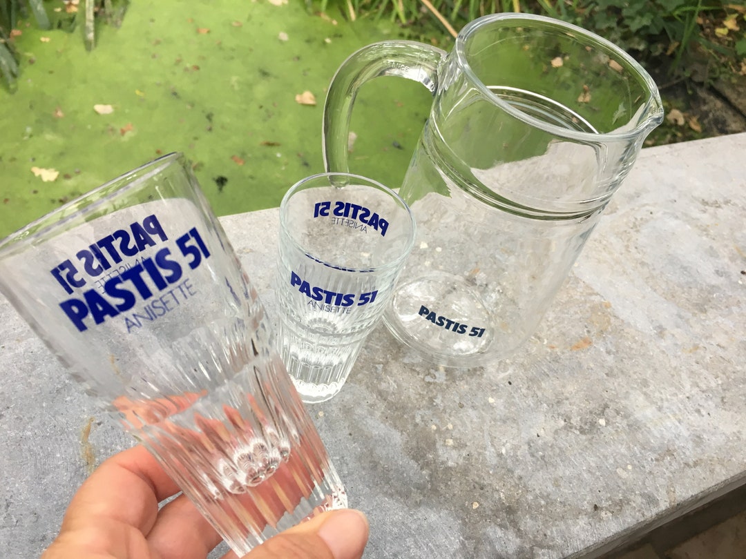 A Vintage Pernod Set Pastis 51, 2 Glasses Pastis 51 and Water Jug ...