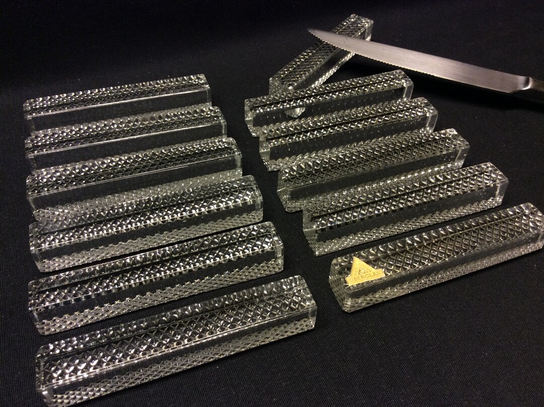Vintage Set of 12 Wonderful French Cut Crystal Cutlery Rests, Knife ...