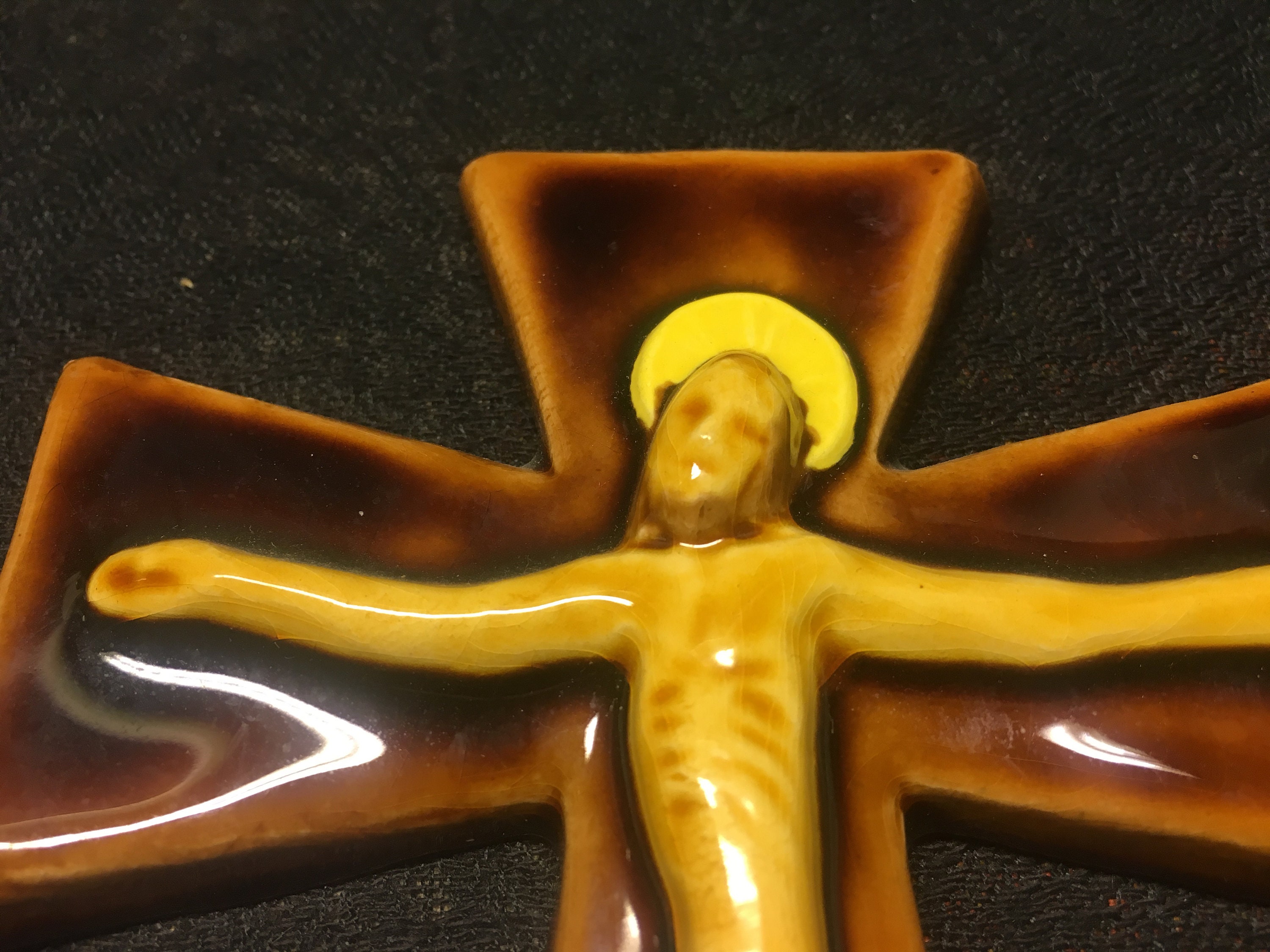 Vintage Glazed Liturgical Cross Crucifix Religious Christian - Etsy
