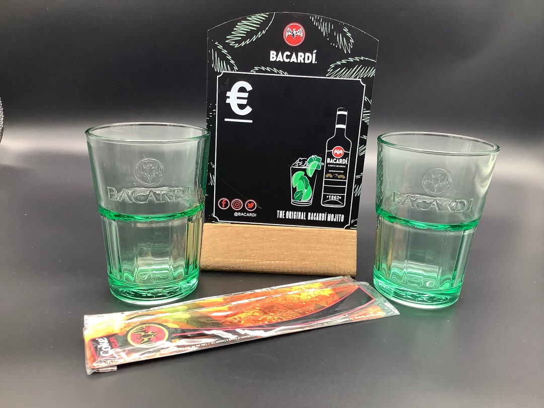 A Beautiful Bacardi Set for the Collector, Consisting of Two Glasses, a ...