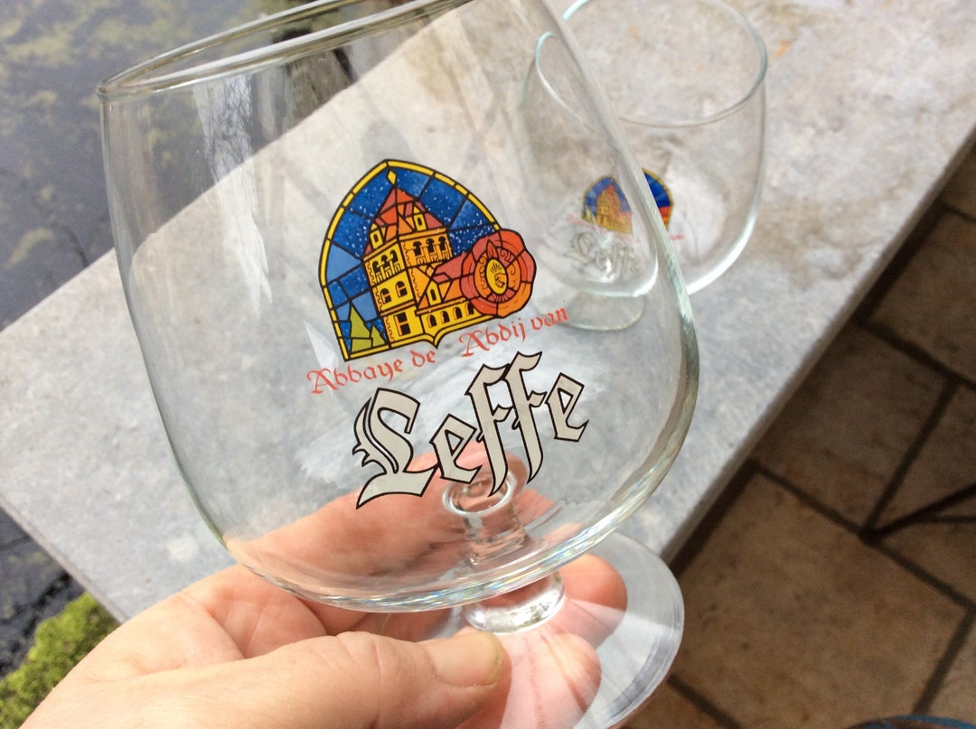 2 Vintage Glasses for the Famous Leffe Abbey Beer, Leffe Belgian Beer ...