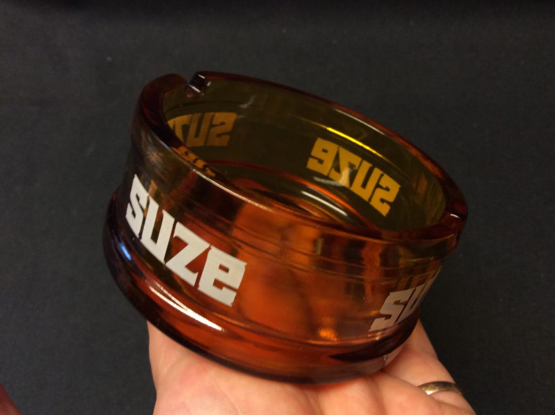 Vintage Round Shaped French Orange Glass Ashtray Suze, a French Gentian ...
